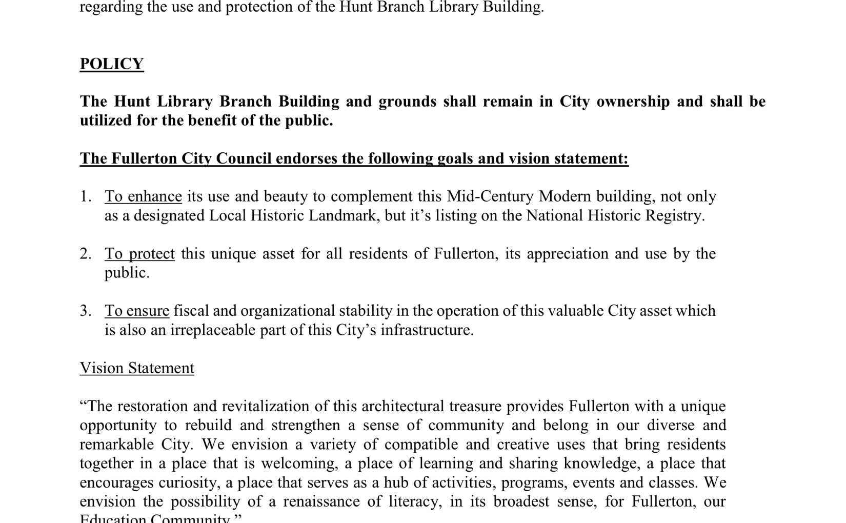 City Council to Consider Hunt Library Policy Statement – Save The Hunt ...